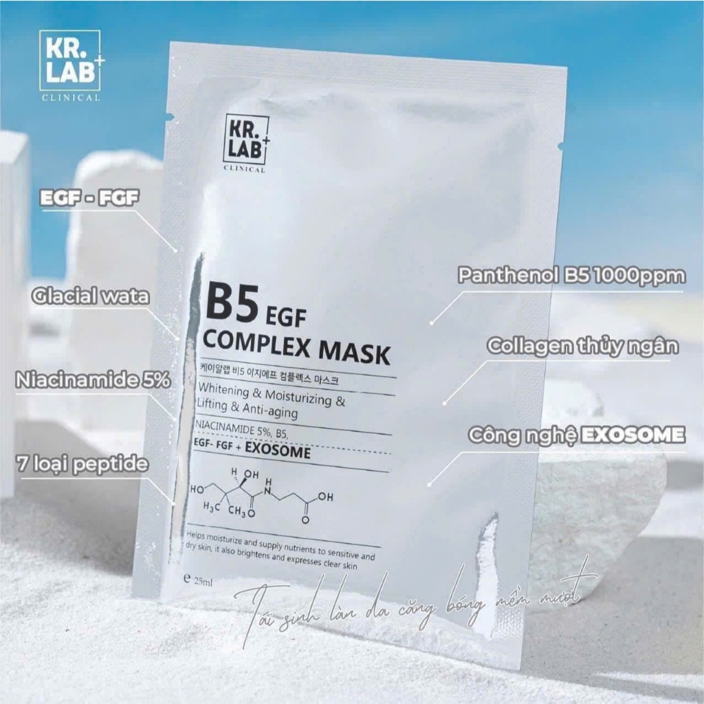 Combo 10 mặt nạ kr.lab b5 EGF complex mask cấp ẩm da, dưỡng sáng ...