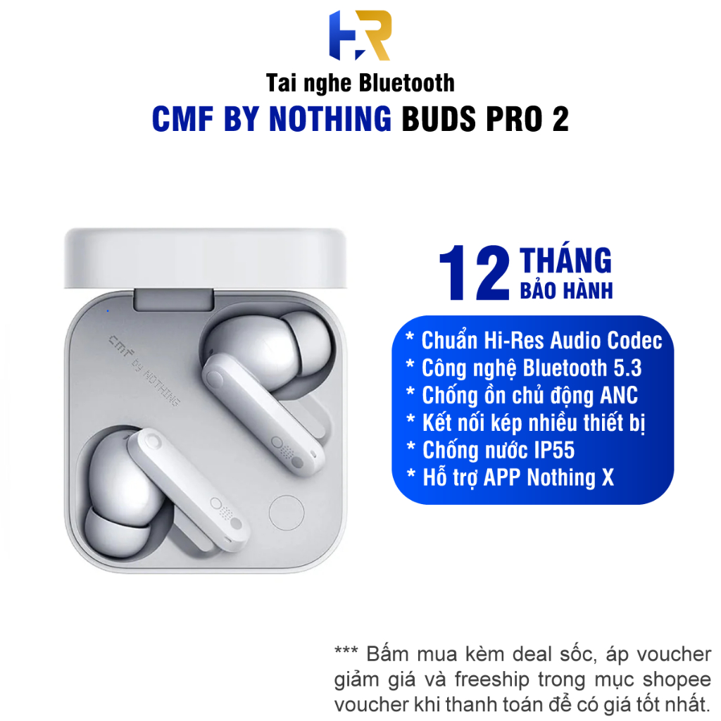 Tai Nghe Bluetooth CMF by Nothing Buds Pro 2 | ANC 50dB | Dual Driver | Pin 43h | IP55 | Game ...