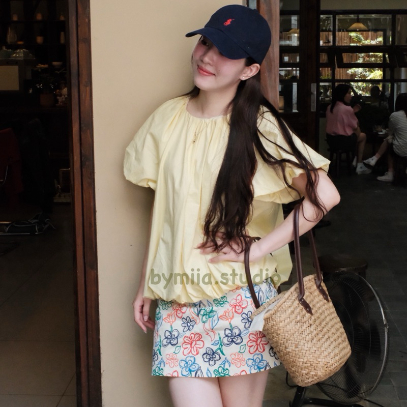 [ 💗 FREESHIP 💗 ] Áo kiểu nữ tay bồng nữ dáng quả bí BONI TOP/bymiia ...