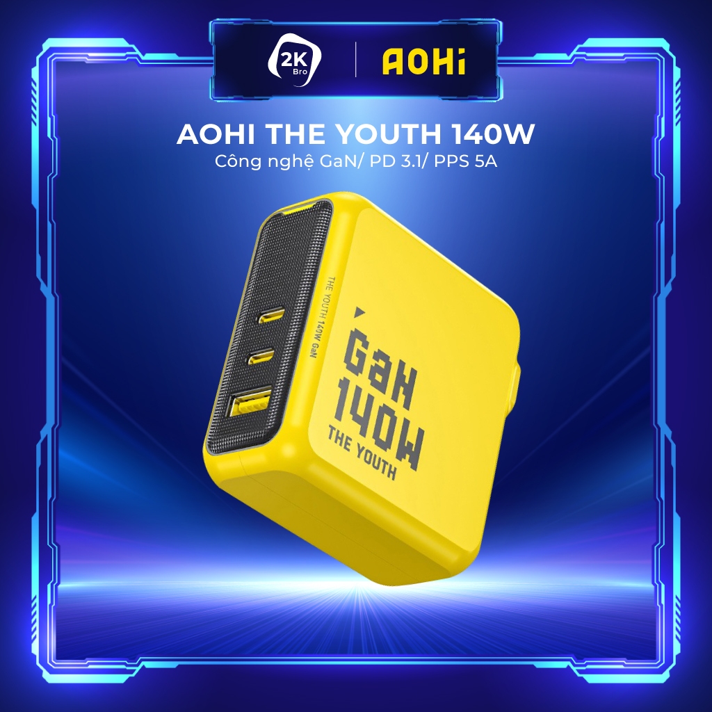 Củ sạc AOHI 140W THE YOUTH GAN 2C 1A siêu nhanh cho Laptop Điện Thoại | Shopee Việt Nam