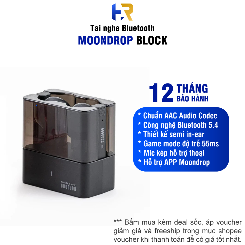Tai Nghe Bluetooth Moondrop Block | Semi In-ear | Bluetooth 5.4 | Game ...
