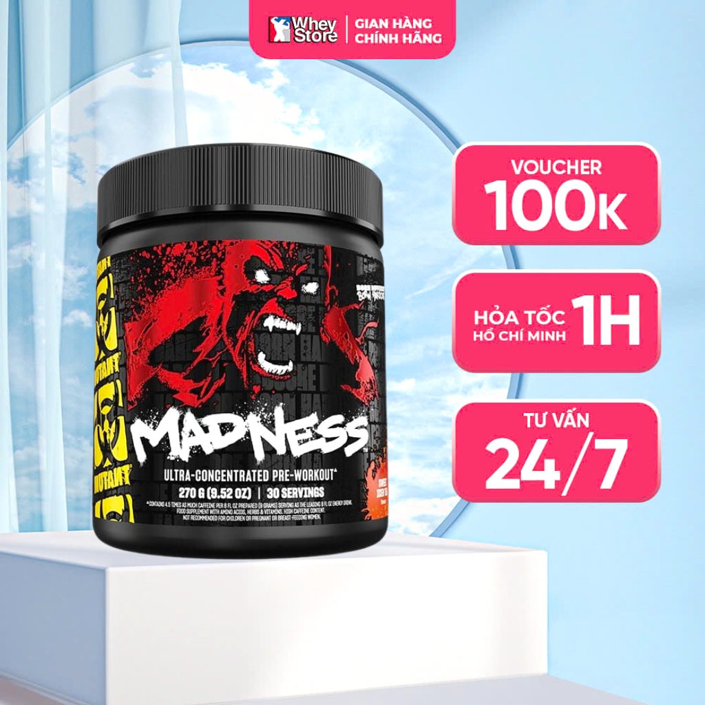 Bột tăng sức mạnh Mutant Madness pre-workout 30 servings (270g) Chính ...
