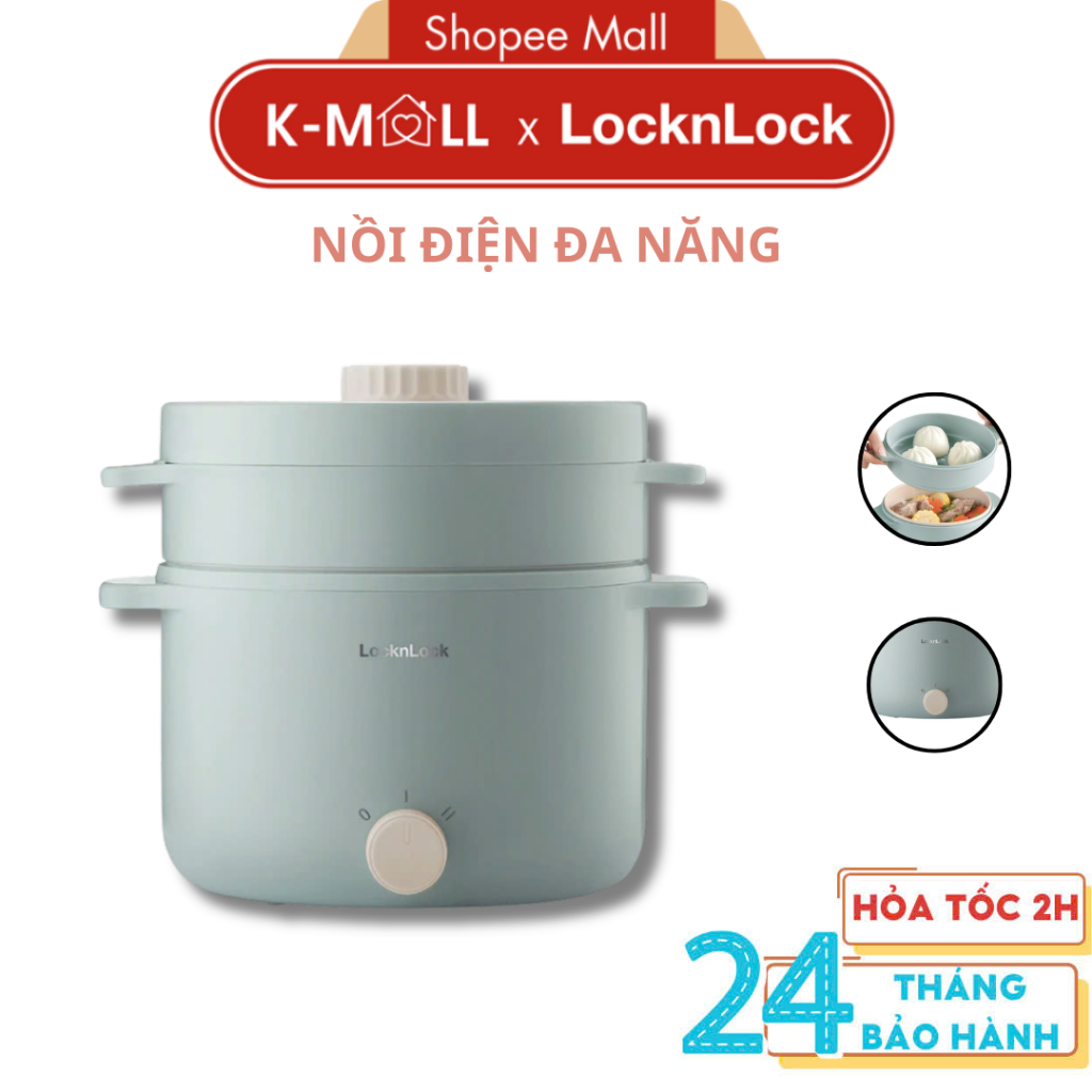 Nồi điện đa năng LocknLock Electrc Multi Pot EJP156MIT 220V, 600W dung ...