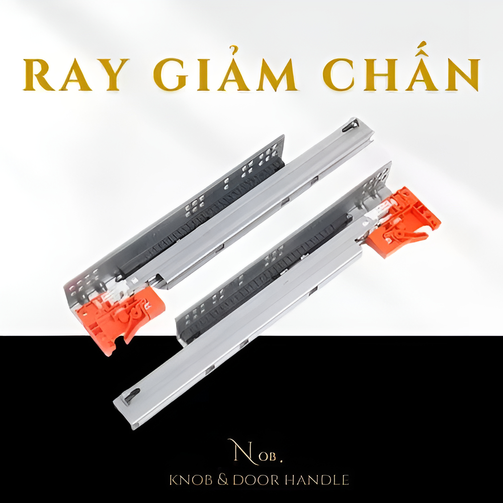 [ZUB] Ray bi Âm 2 Tầng Độ mở 3/4 Giảm chấn có Khóa tay cho hộc tủ, ngăn ...
