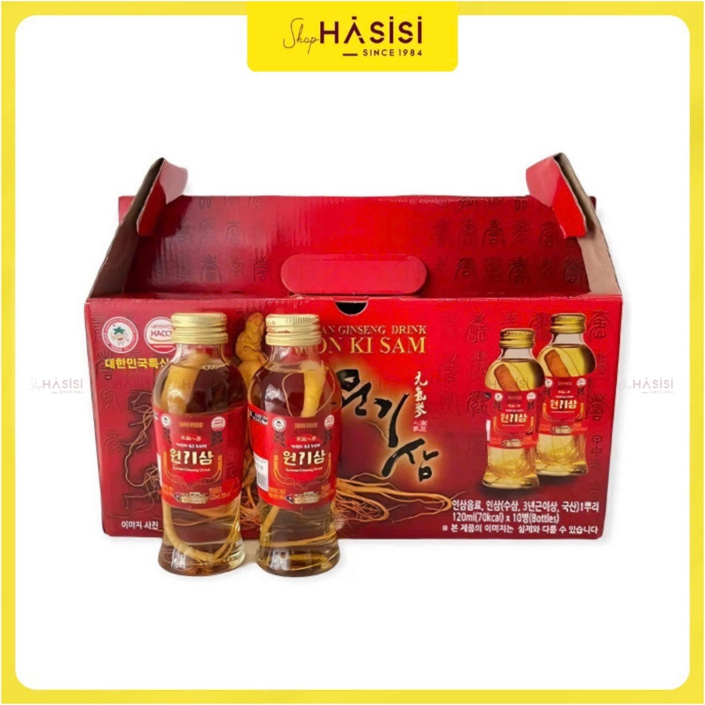 Nước Hồng Sâm Nguyên Củ WON KI SAM - Korean Ginseng Drink 120ml x10 (10 ...