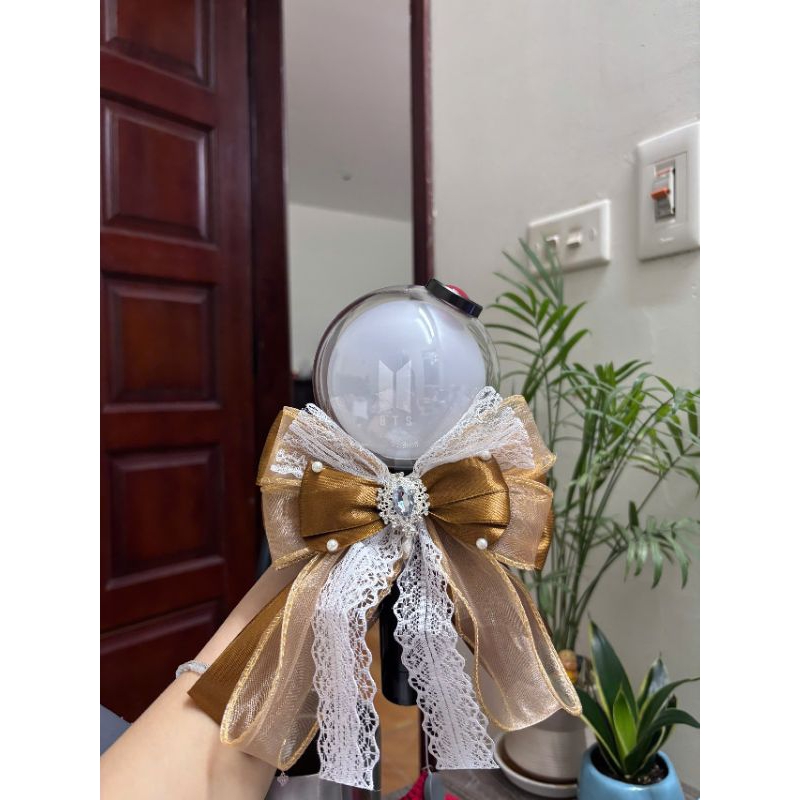 Nơ lightstick màu nâu tây - nơ lightstick nhóm nhạc BTS TXT ENHYPEN Boynextdoor Gravity Theboyz ...