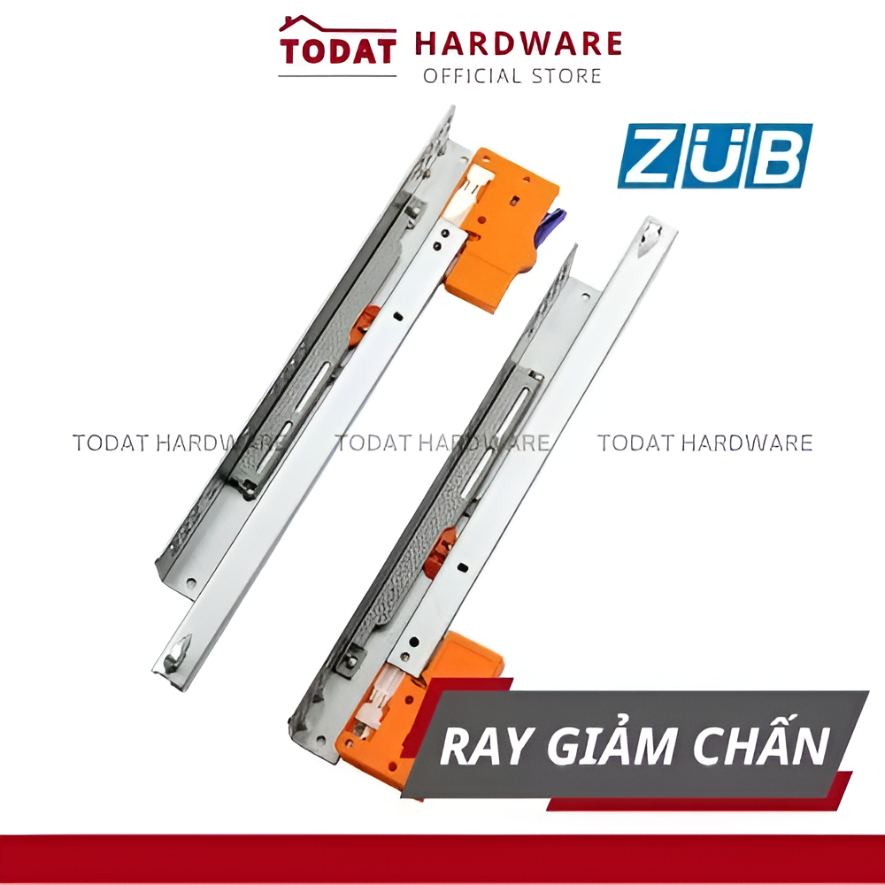 [Có khóa tay] Ray Âm 2 Tầng Giảm Chấn ZUB Độ mở 3/4 lắp hộc tủ kéo kích ...