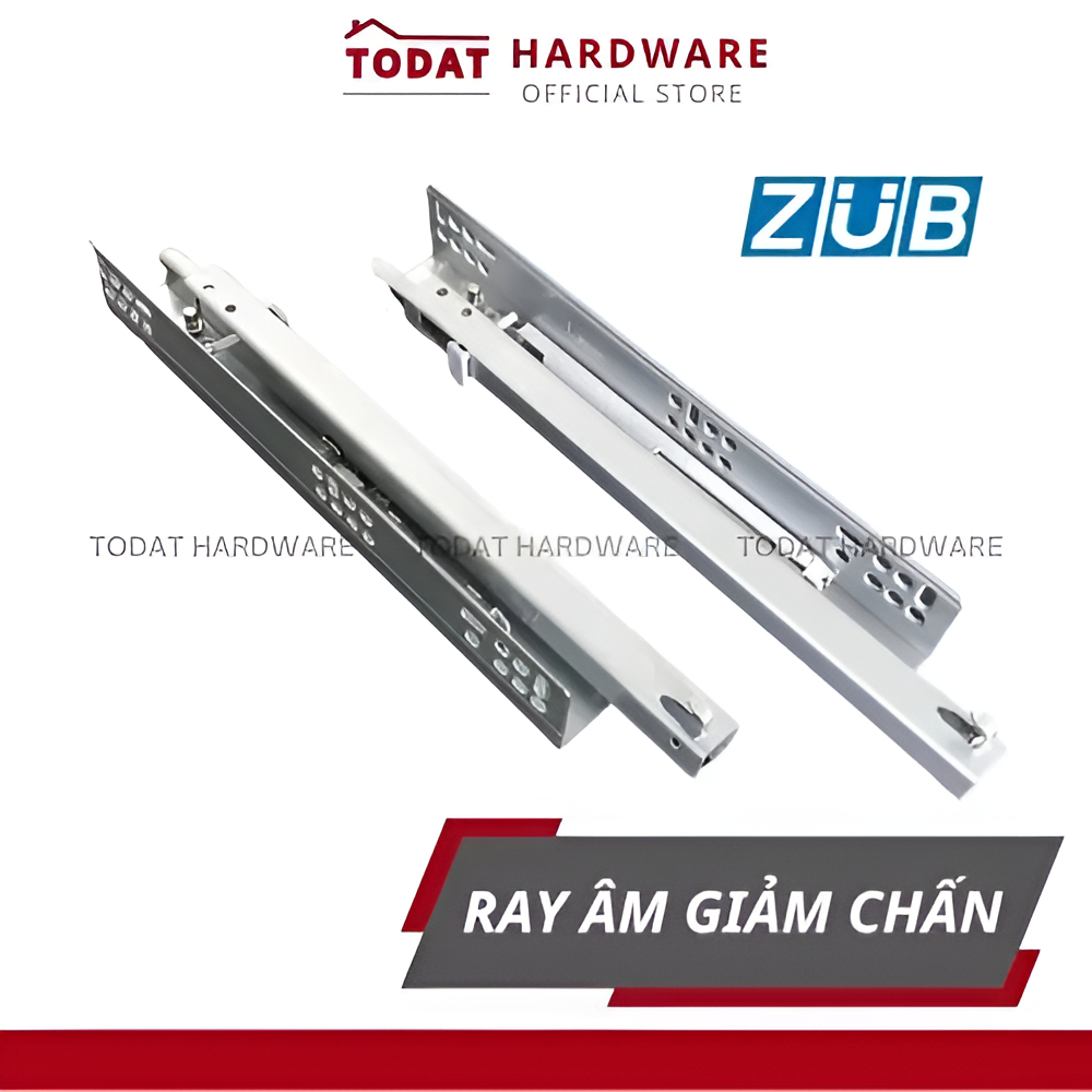 [ZUB 1 Cặp] Ray âm 2 Tầng Giảm chấn Khóa chốt Mở 3/4 dùng cho các loại ...