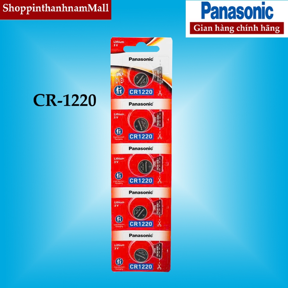 Pin CR1220 Panasonic 3V vỉ 5 viên chính hãng | Shopee Việt Nam