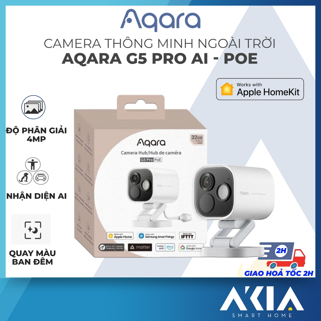 Camera Aqara G5 Pro AI - Video 2K, tương thích HomeKit, Matter, tích ...