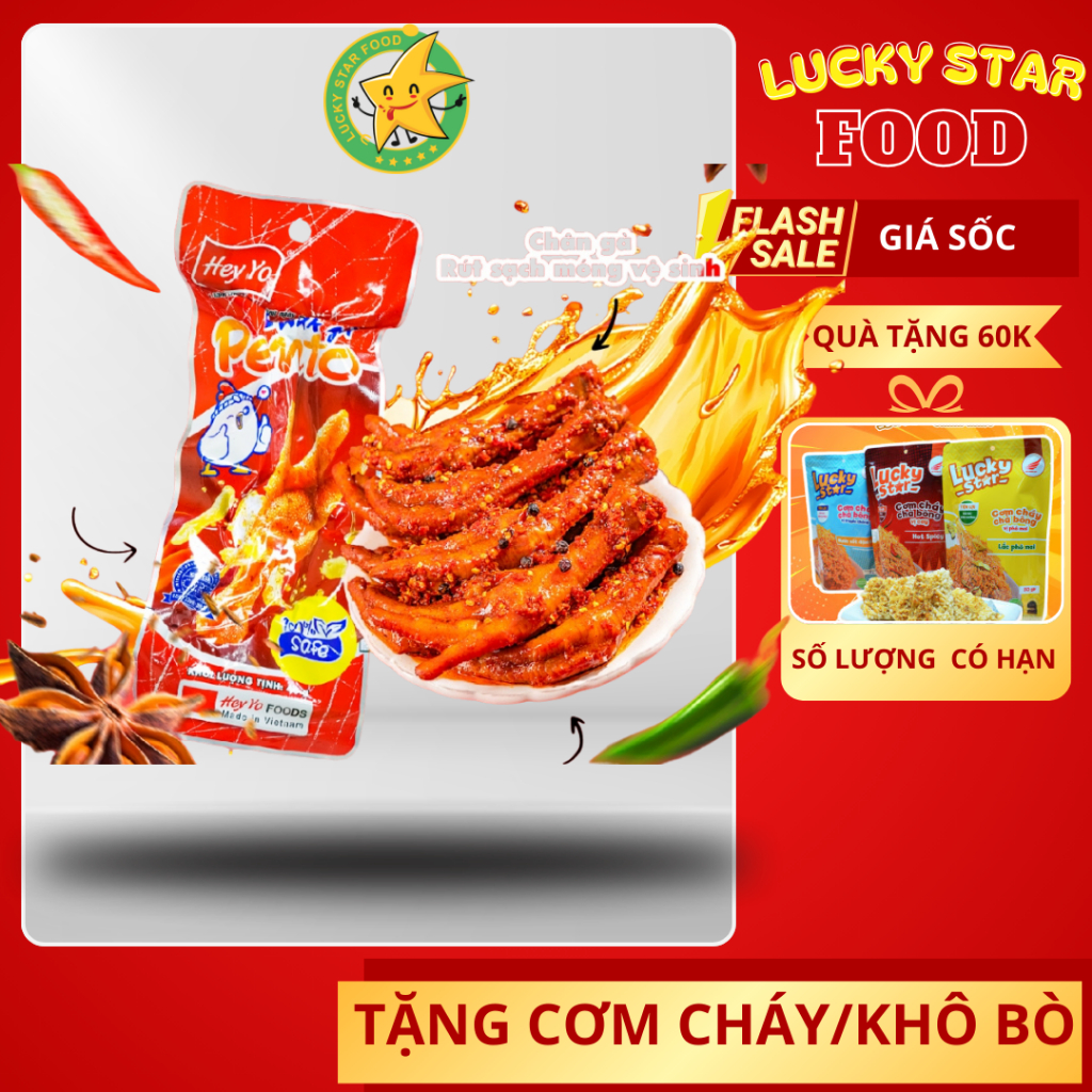 Chân gà Pento Hey yo combo 10 chân gà giá rẻ chân gà nhất tâm siêu cay heyyo chân gà ớt xanh hey ...