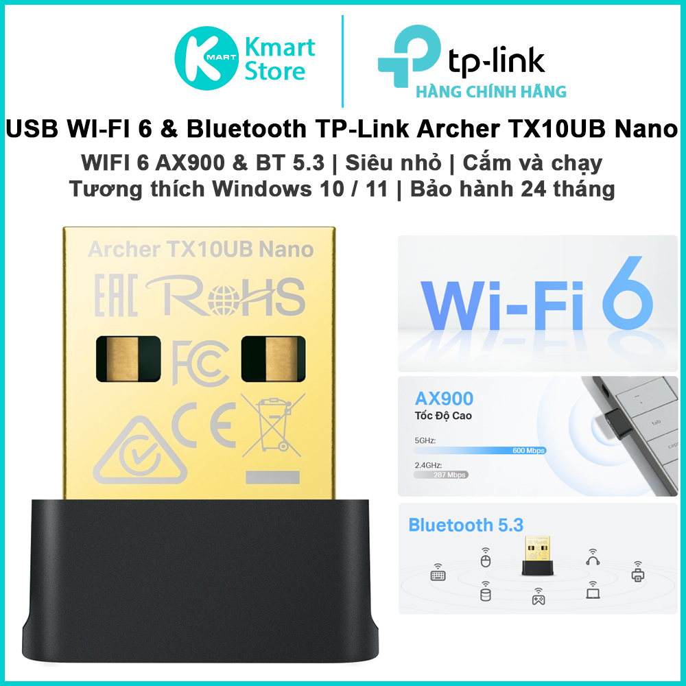 USB WIFI 6 AX900 & Bluetooth 5.3 TP-Link Archer TX10UB Nano | Nhỏ gọn ...