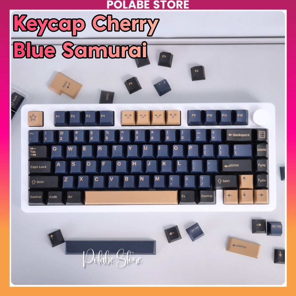 Keycap Blue Samurai Cherry profile Bàn Phím Cơ Polabe Store Keycap CMK ...