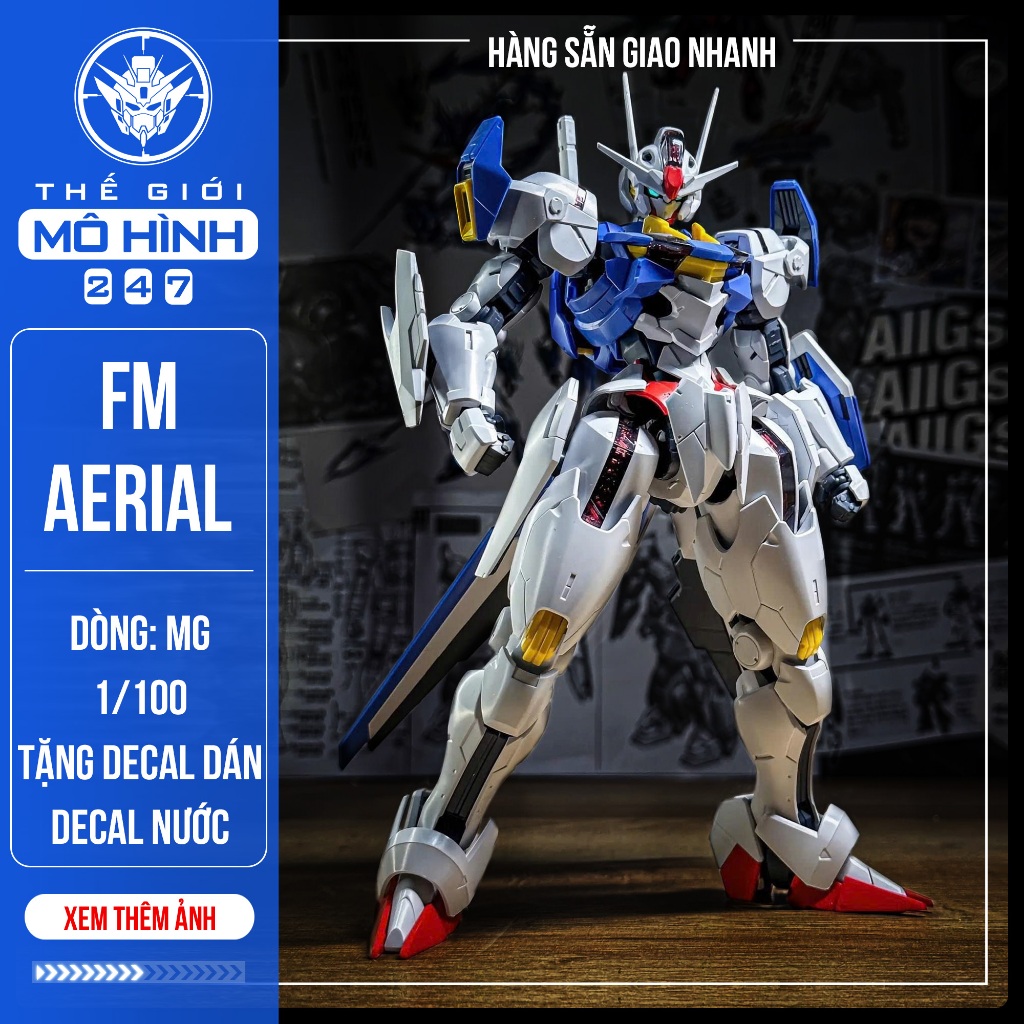 (Tặng decal nước + Decal dán) Mô Hình Lắp Ráp FM 1/100 Aerial Fighter ...