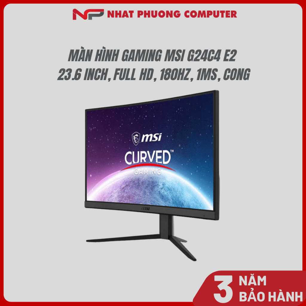 Màn hình Gaming MSI G24C4 E2 | 23.6 inch, Full HD, 180Hz, 1ms, cong | Shopee Việt Nam