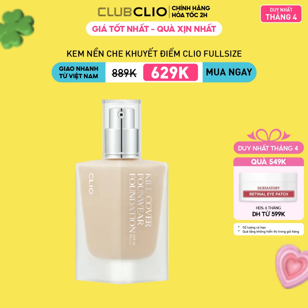 [Săn Deal]Kem Nền Che Khuyết Điểm Clio Kill Cover Founwear Foundation SPF30 PA+++ 38g | Shopee ...