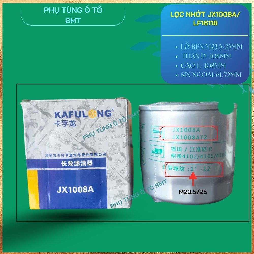 Lọc nhớt Dongfeng, chenglong, TMT 9 tấn, JAC X150, TERACO 150, mã ...