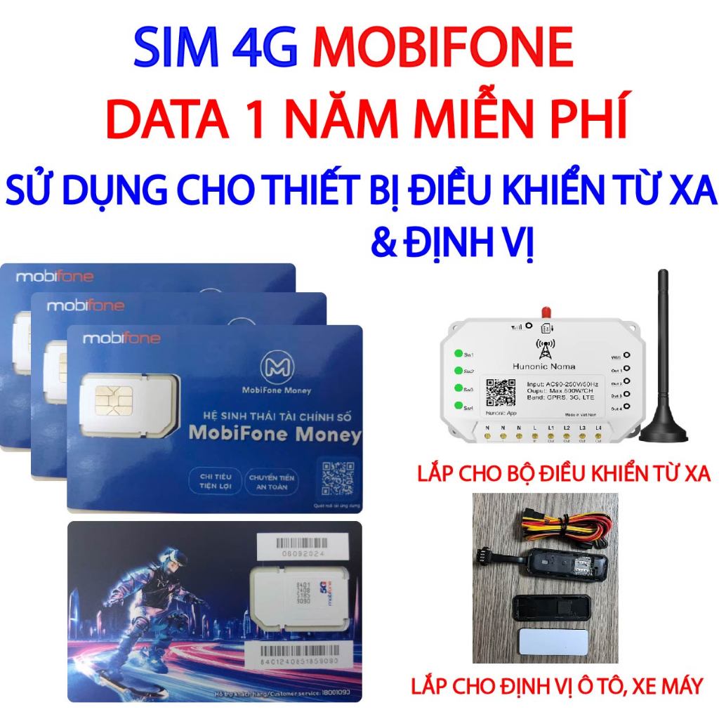 Sim mobifone 4g, data 1 năm, sd định vị ô tô, đồng hồ định vị, loa momo báo chuyển tiền & thiết ...