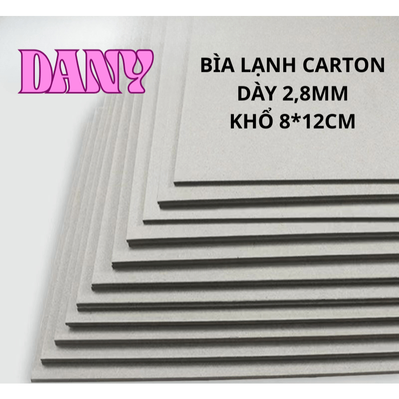 BÌA LẠNH CARTON DÀY 2,8MM KHỔ 8*12CM, 12*17CM, 16*22CM ĐÓNG GÓI CARD ...