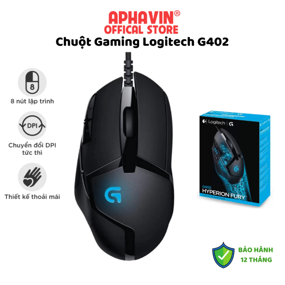 Chuột Gaming Có Dây Logitech G402 𝗛𝘆𝗽𝗲𝗿𝗶𝗼𝗻 𝗙𝘂𝗿𝘆 Liên Doanh - Led RBG 4000 DPI, Cảm Biến Siêu ...