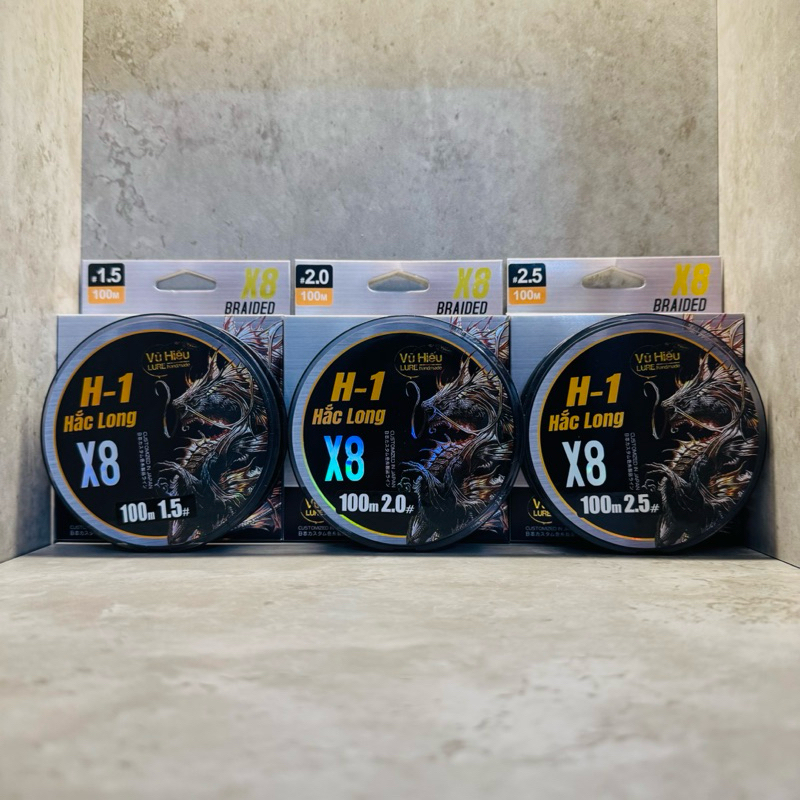 Dây câu cá PE X8-H1 Hắc Long 2025 [ Vũ Hiếu ] không phai màu, mịn mượt, chắc khoẻ, công nghệ ...