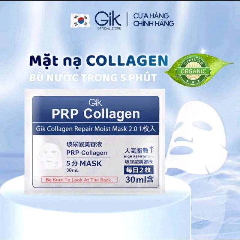 [Hàng new date 31/01/2027]Mask GIK PRP Collagen 30ml 1 miếng | Shopee Việt Nam