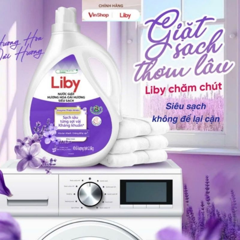 Nước giặt LIBY siêu sạch hương hoa oải hương chai 2,6kg - Độc quyền Vinshop. | Shopee Việt Nam