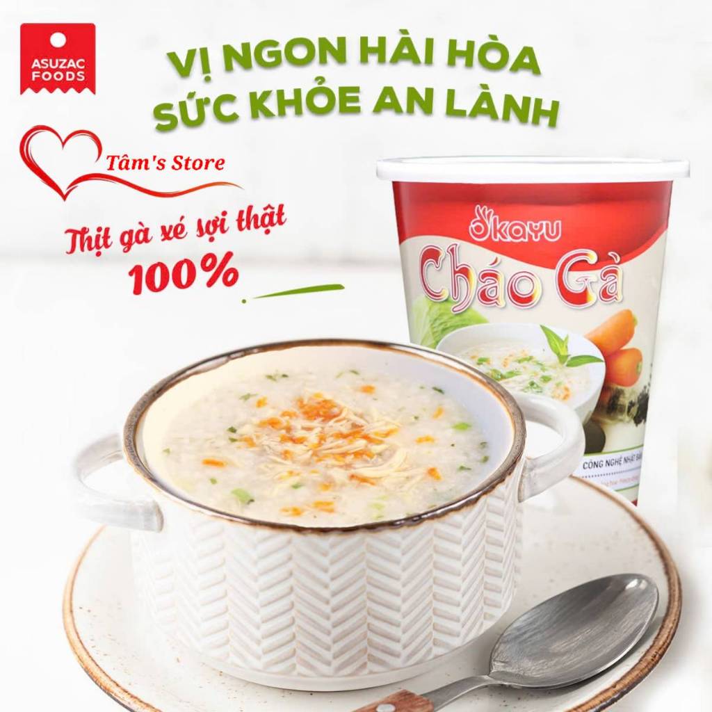 Combo Cháo gà ăn liền Asuzac ly 36g - Tâm's Store | Shopee Việt Nam