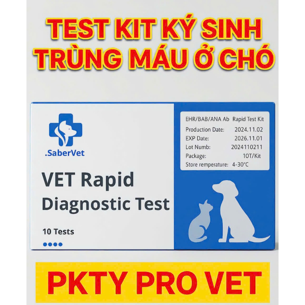 QUE TEST BỆNH KÍ SINH TRÙNG MÁU Ở CHÓ ECANIS, BABESIA, ANAPLASMA, TEST ...