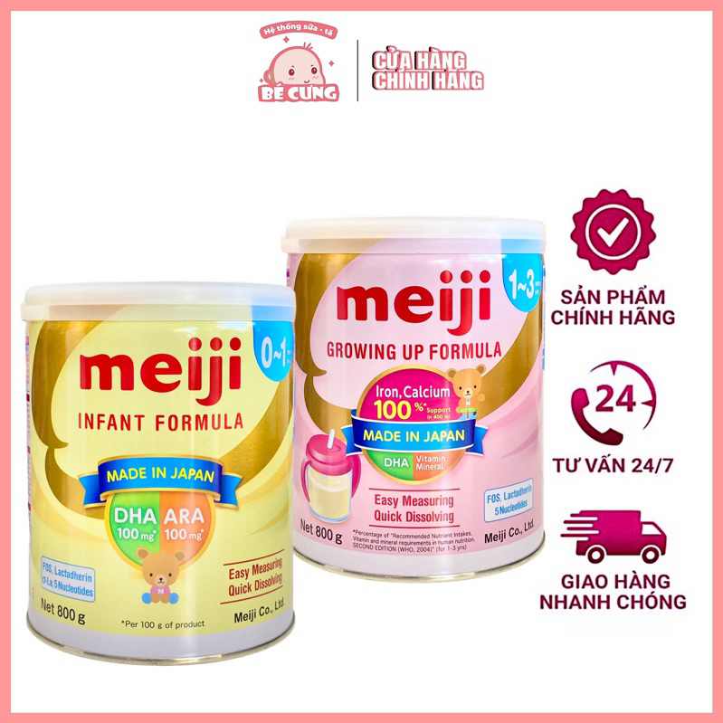 Sữa Bột Meiji [0-1 và 1-3] 800g - Sữa Công Thức Dành Cho Trẻ Sơ Sinh và Trẻ Nhỏ (Nhập Khẩu ...
