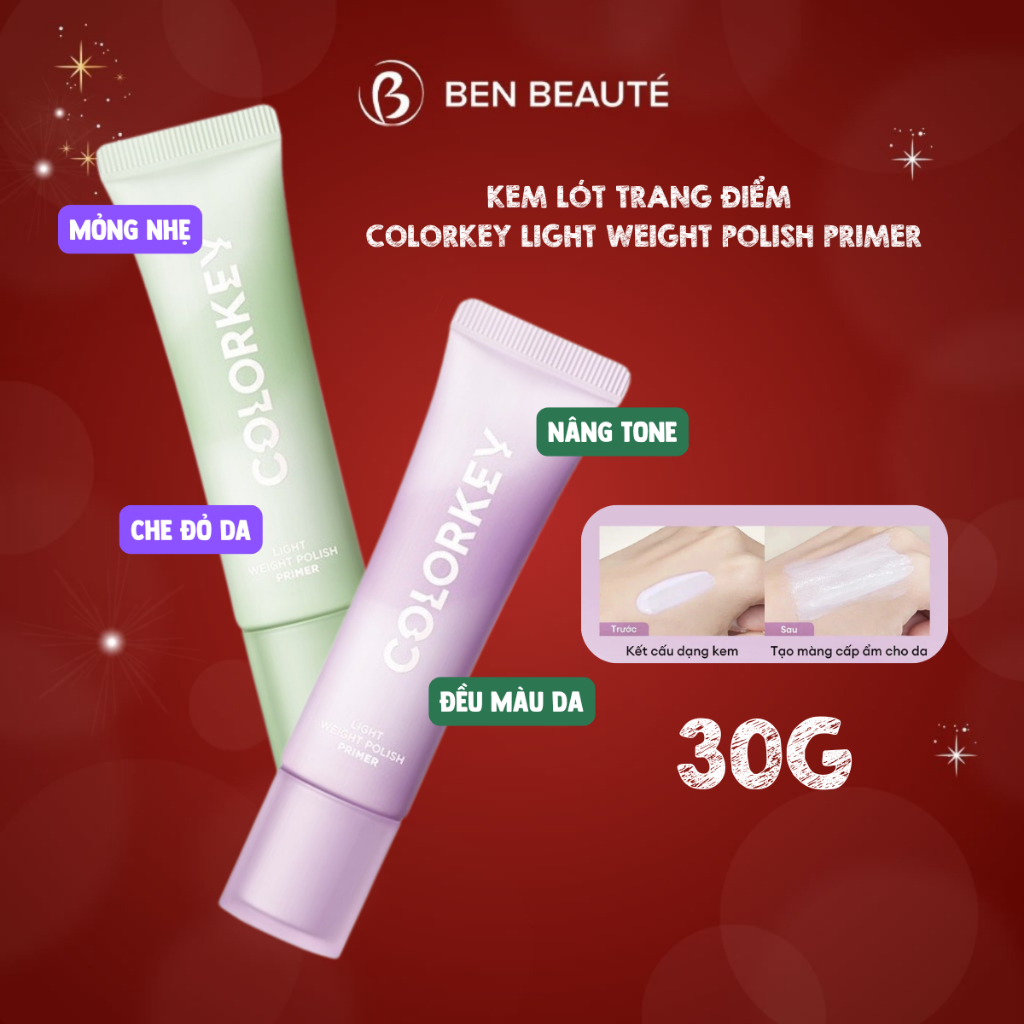Kem Lót COLORKEY Giúp Hiệu Chỉnh Màu Da & Nâng Tone Da Mỏng Nhẹ Không ...