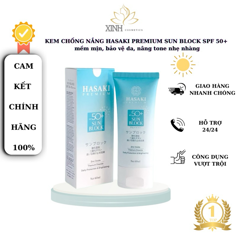 [Cam kết chính hãng 100%] Kem Chống Nắng Phổ Rộng HASAKI Premium Sun Block SPF 50+ PA++++ - 60ml ...