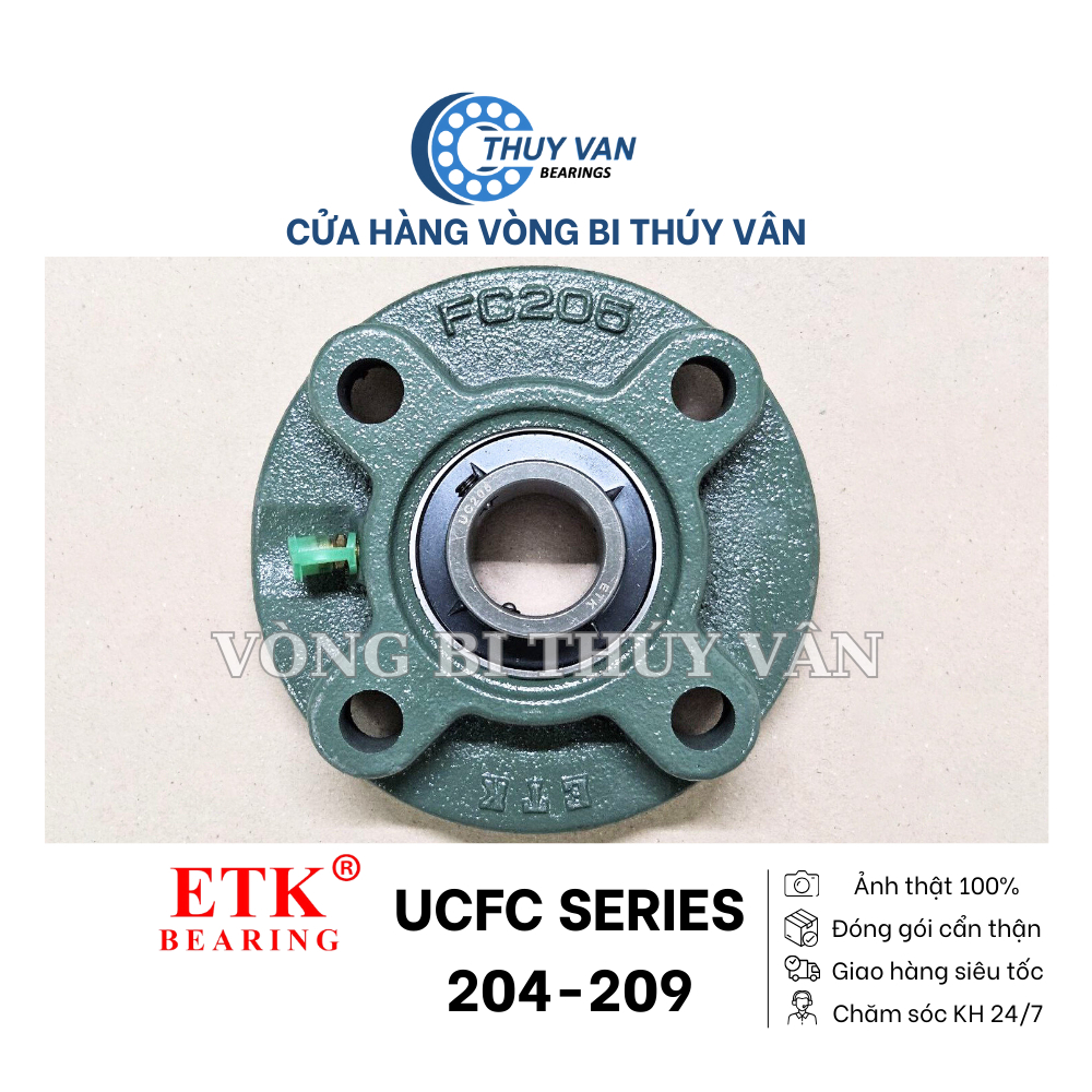 Gối đỡ vòng bi bạc đạn UCFC 204 205 206 207 208 209 hãng ETK | Shopee Việt Nam