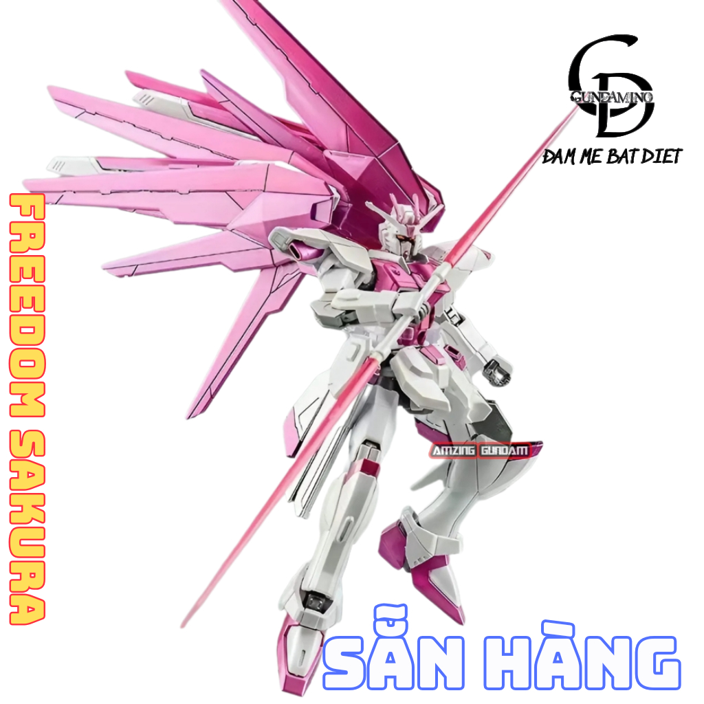 [SẲN HÀNG] Mô hình lắp ráp Freedom Sakura, 1/144 HG (Tặng base và decan ...
