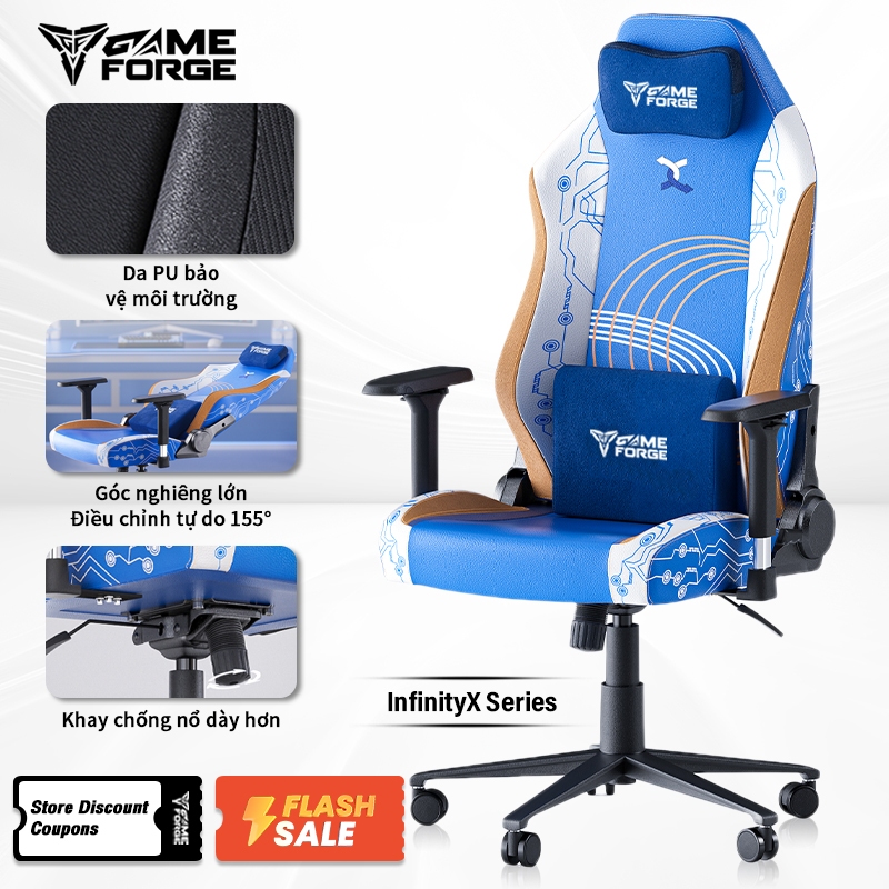 GAMEFORGE Ghế gaming, InfinityX Series kiểu dáng công thái học giúp thoải mái trong thời gian ...