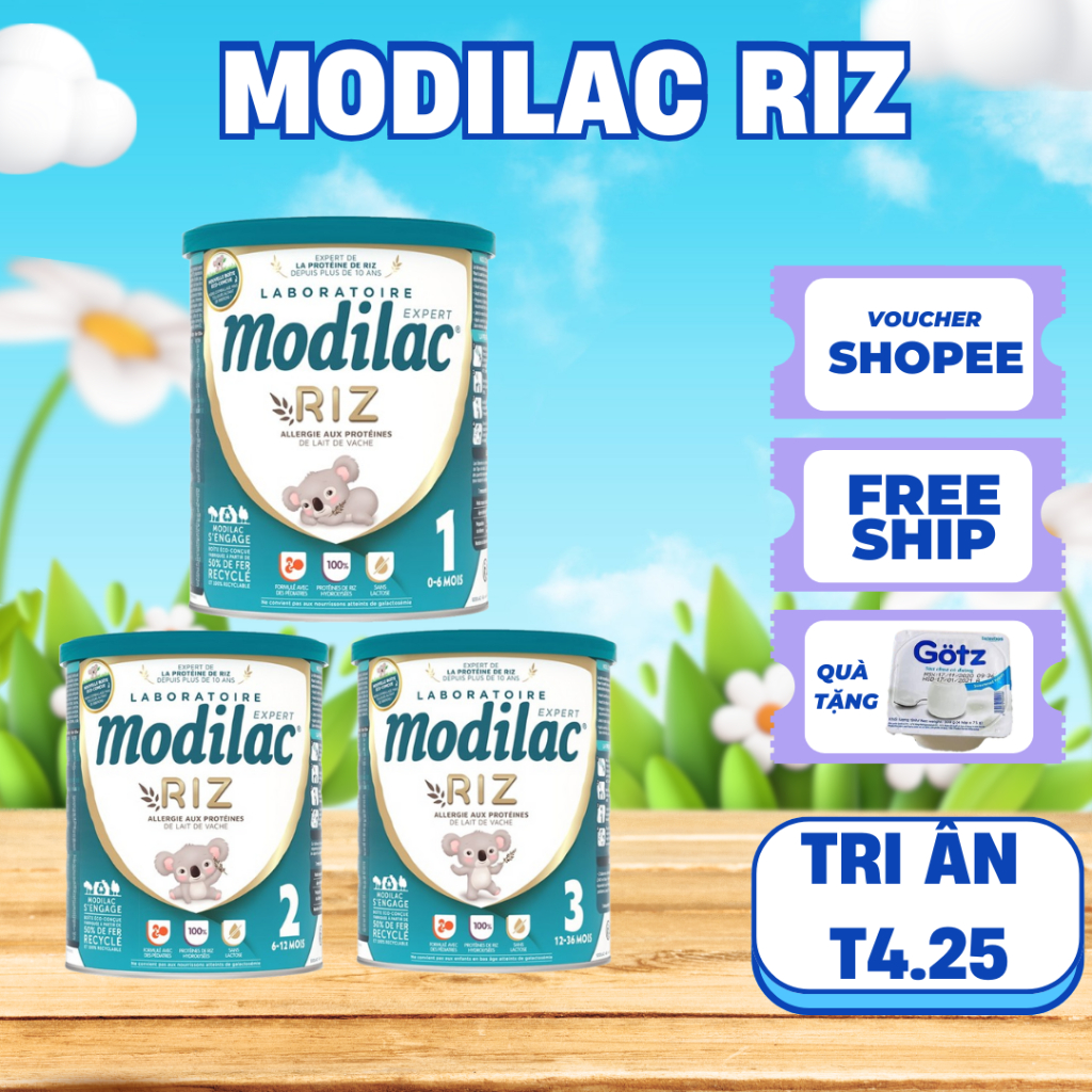 Sữa Modilac Riz Số 1,2,3 Lon 800g sữa bột công thức giúp bé dị ứng đạm ...