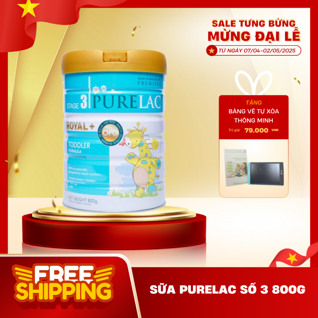 Sữa Purelac số 3 800gr cho bé 12M+ phát triển trí não, cân nặng, tăng ...