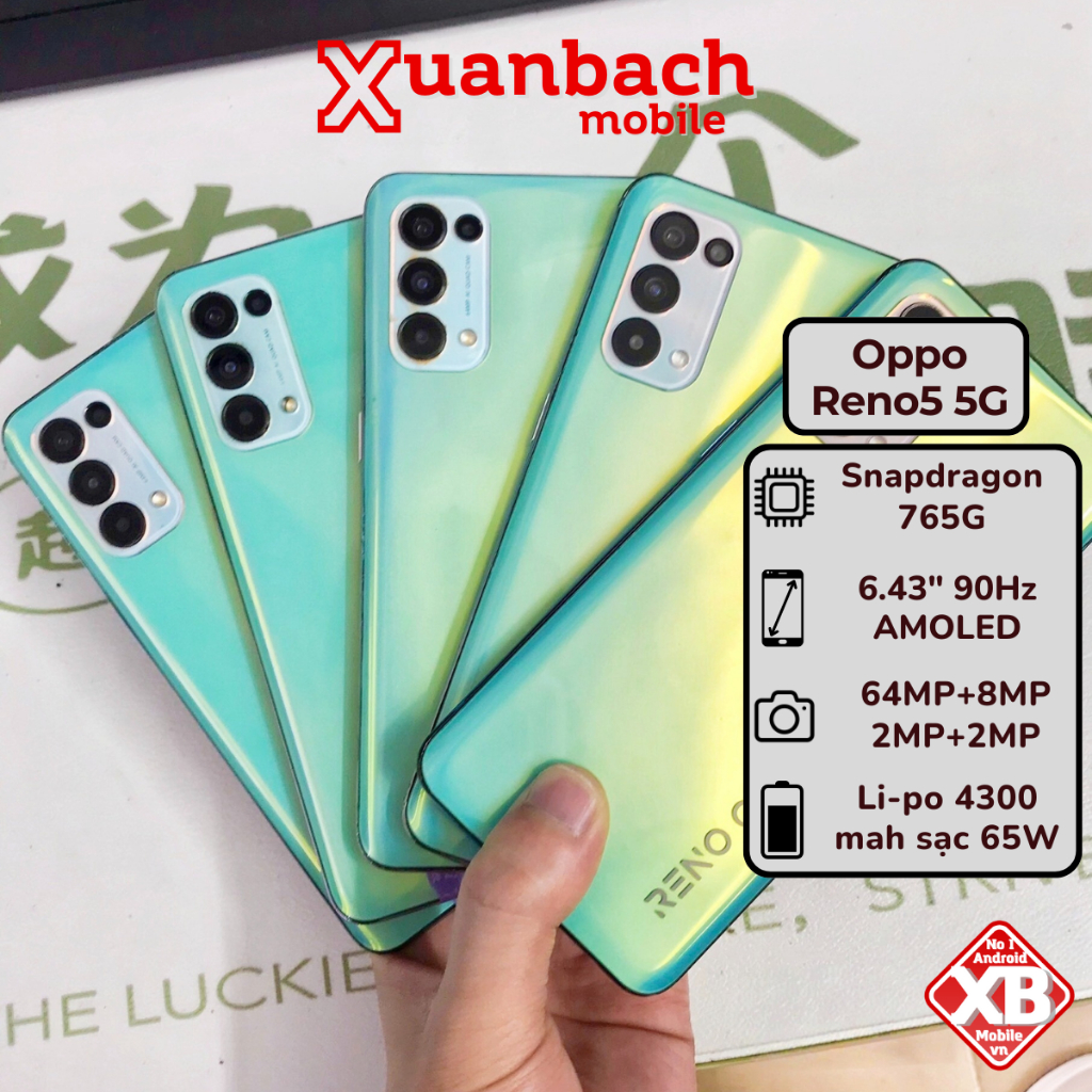 Điện thoại OPPO Reno 5 5G 8/128GB Amoled 90Hz Snapdragon 765G pin 4310mah | Shopee Việt Nam