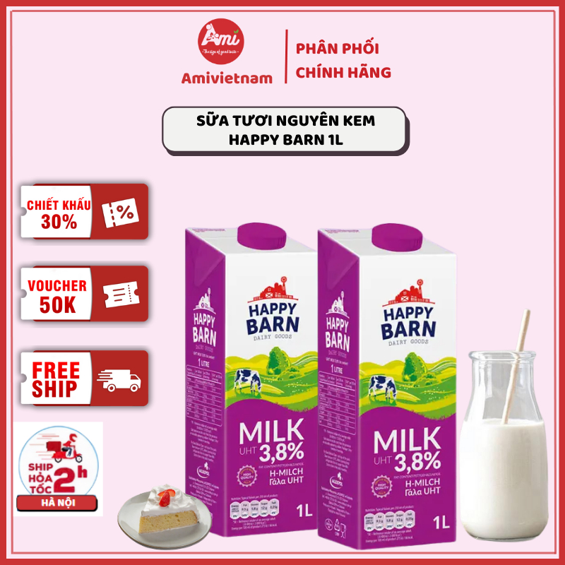 Sữa Tươi Nguyên Kem Happy Barn 1L | Shopee Việt Nam