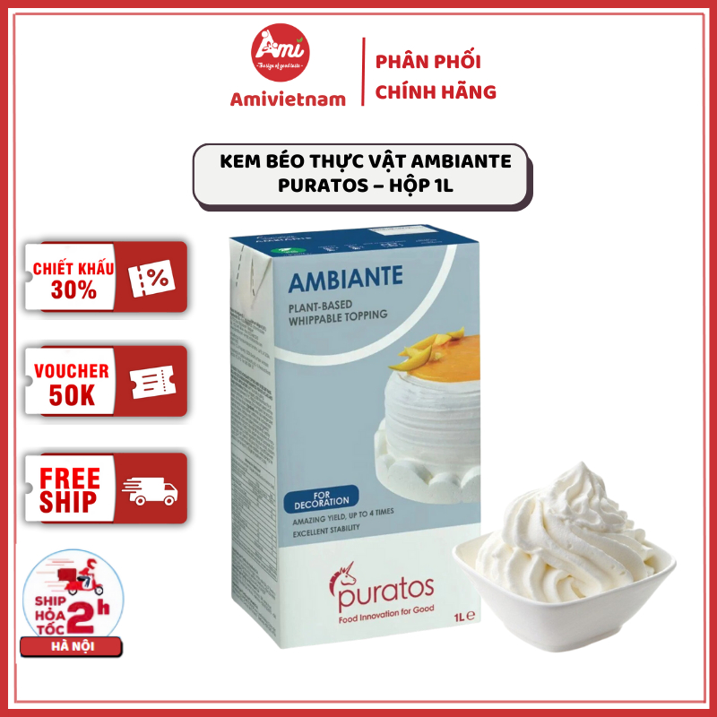 Kem Béo Thực Vật Ambiante Puratos Hộp 1kg | Shopee Việt Nam