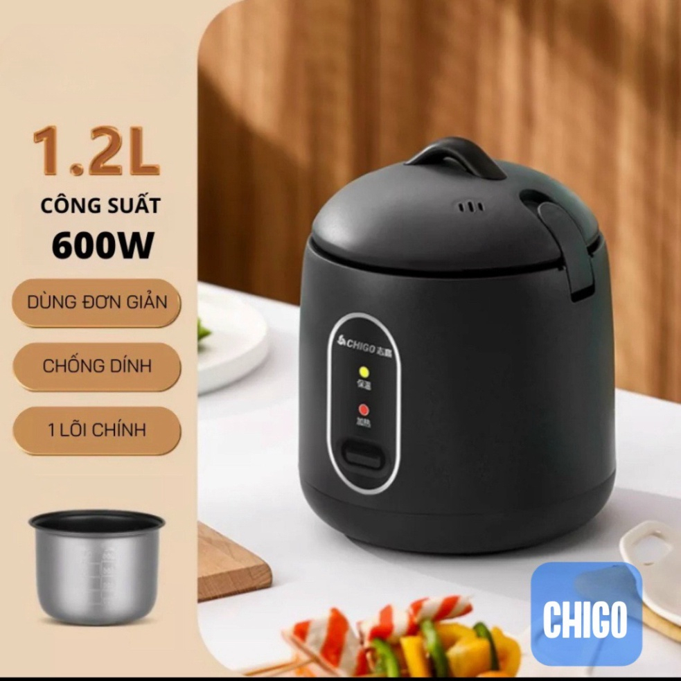 Nồi cơm điện mini Chigo Chính Hãng 1.2L nồi nấu đa năng nấu cơm - xào - hấp - luộc -chiên ...