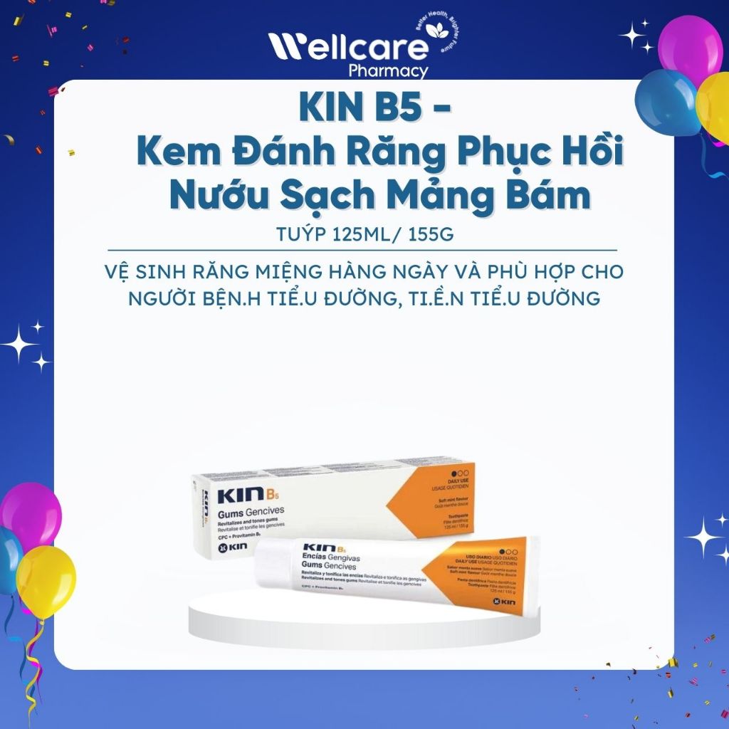 KIN B5 tuýp 125ml, Kem đánh răng phục hồi nứu sạch mảng bám | Shopee ...