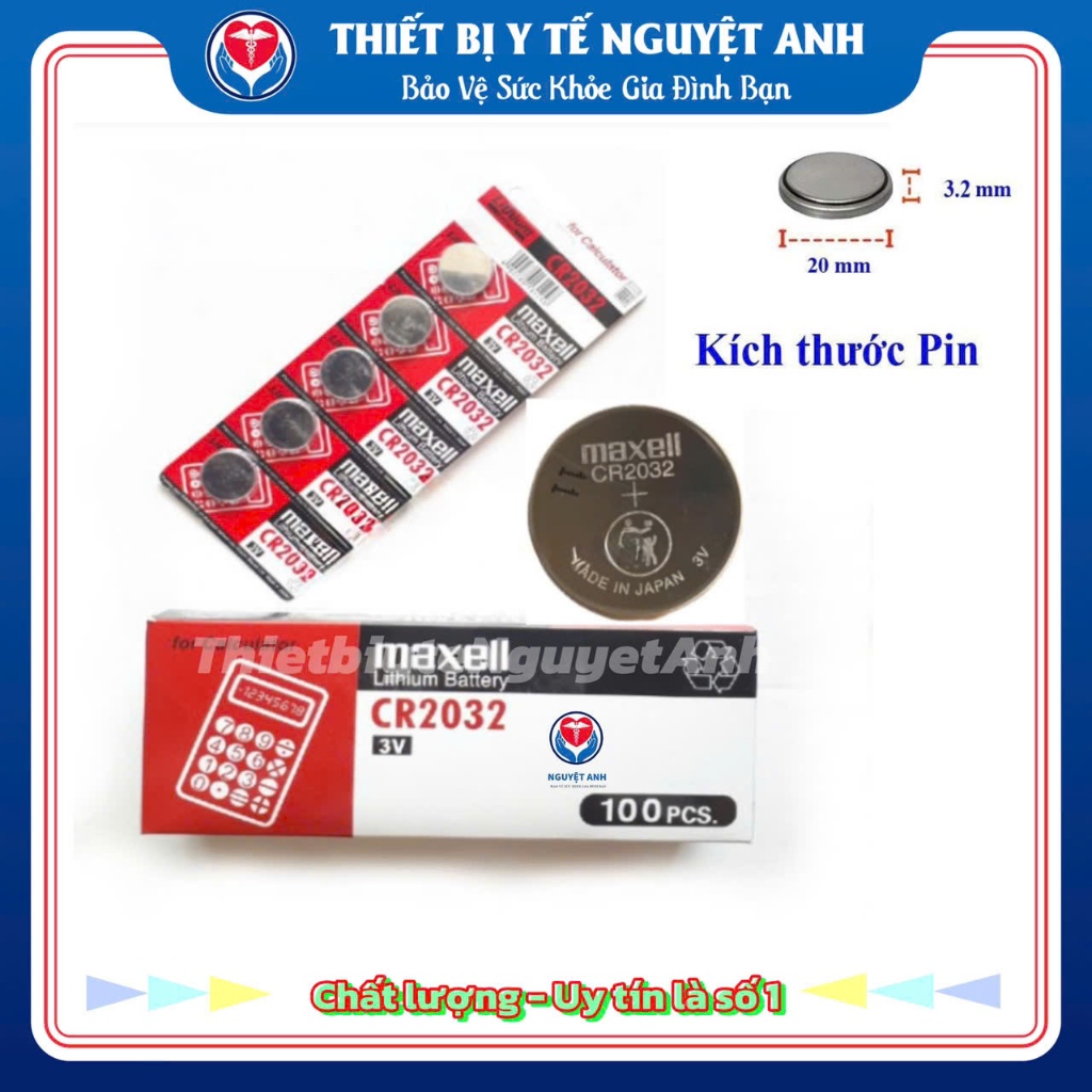 Pin CMOS Maxell CR2032 - 2032 Lithium 3v ( Vỉ 5 viên ) cho máy đo đường ...