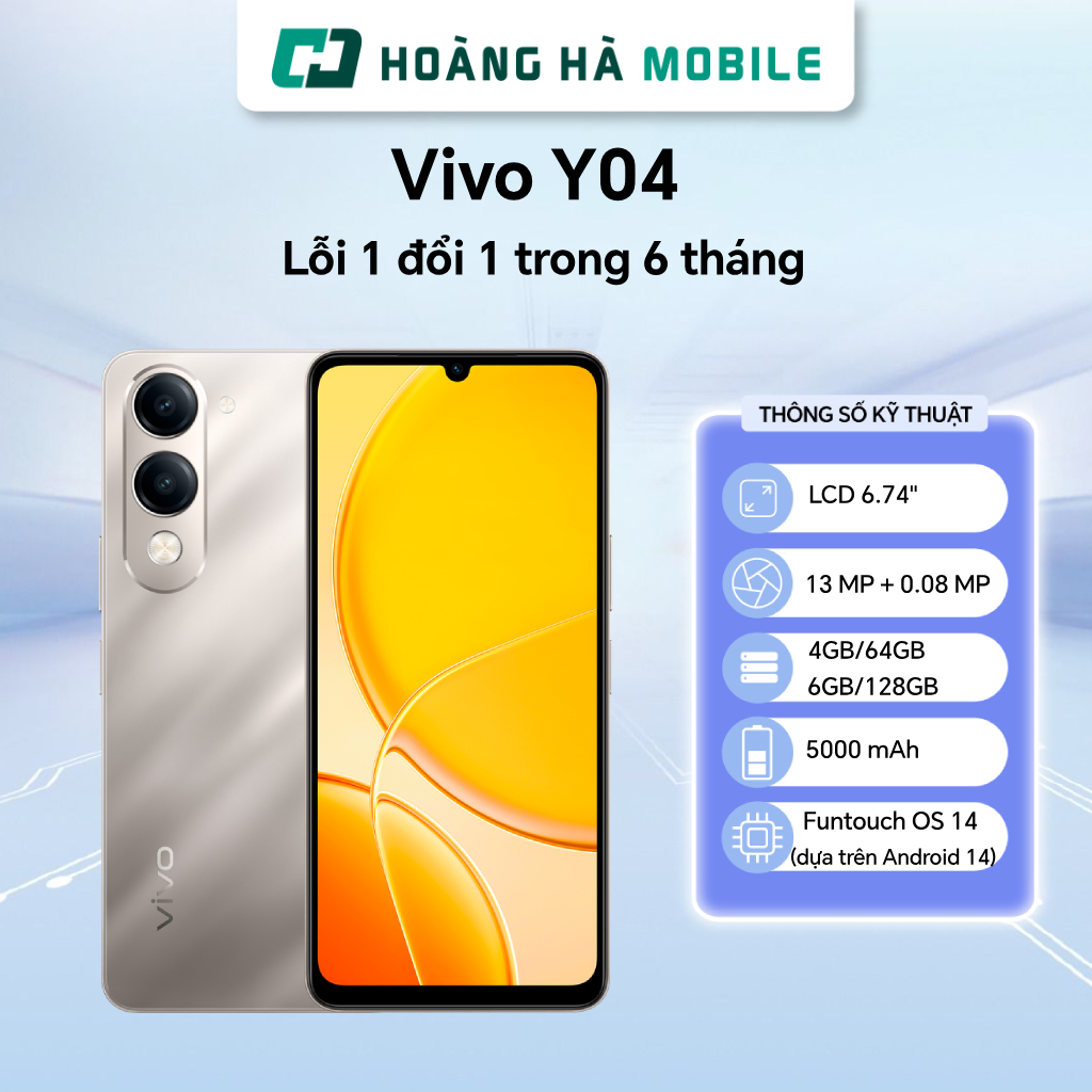 Điện thoại di động Vivo Y04 (V2430) (4GB/64GB) (6GB/128GB) - Chính hãng ...