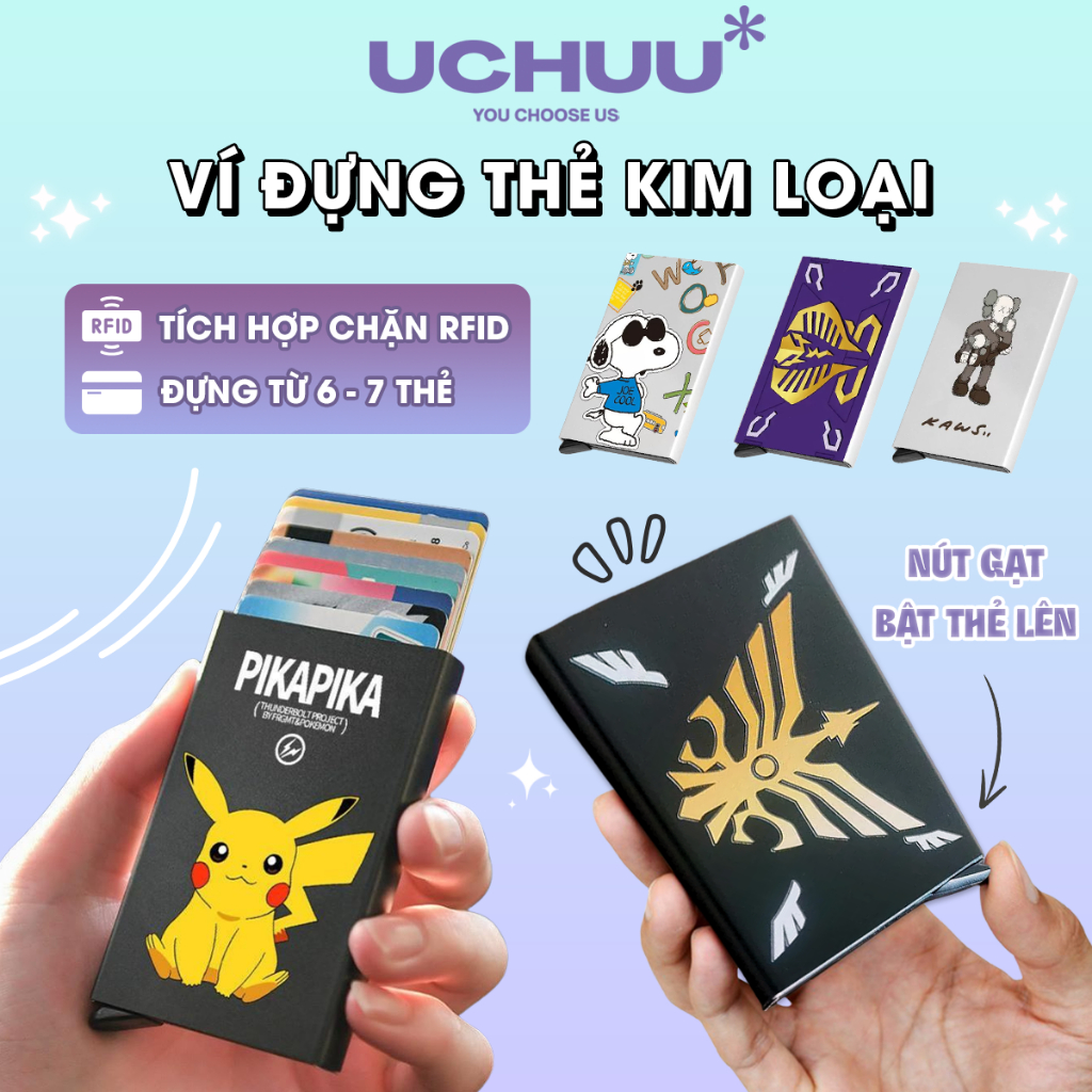 Ví Đựng Thẻ Hợp Kim Nhôm UCHUU Card Holder Kim Loại Chặn RFID Hộp Đựng ...