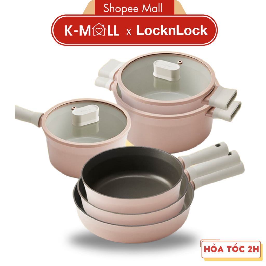 Nồi chảo chống dính Suit IH LocknLock dùng được bếp từ, tay cầm cách ...
