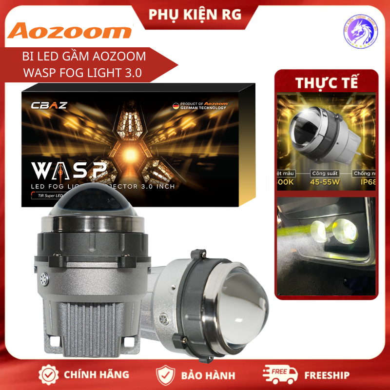 Bi Led Gầm AoZoom WASP FOG LIGHT 3.0 Cbaz Chip TIR Super LED Nhiệt Màu ...