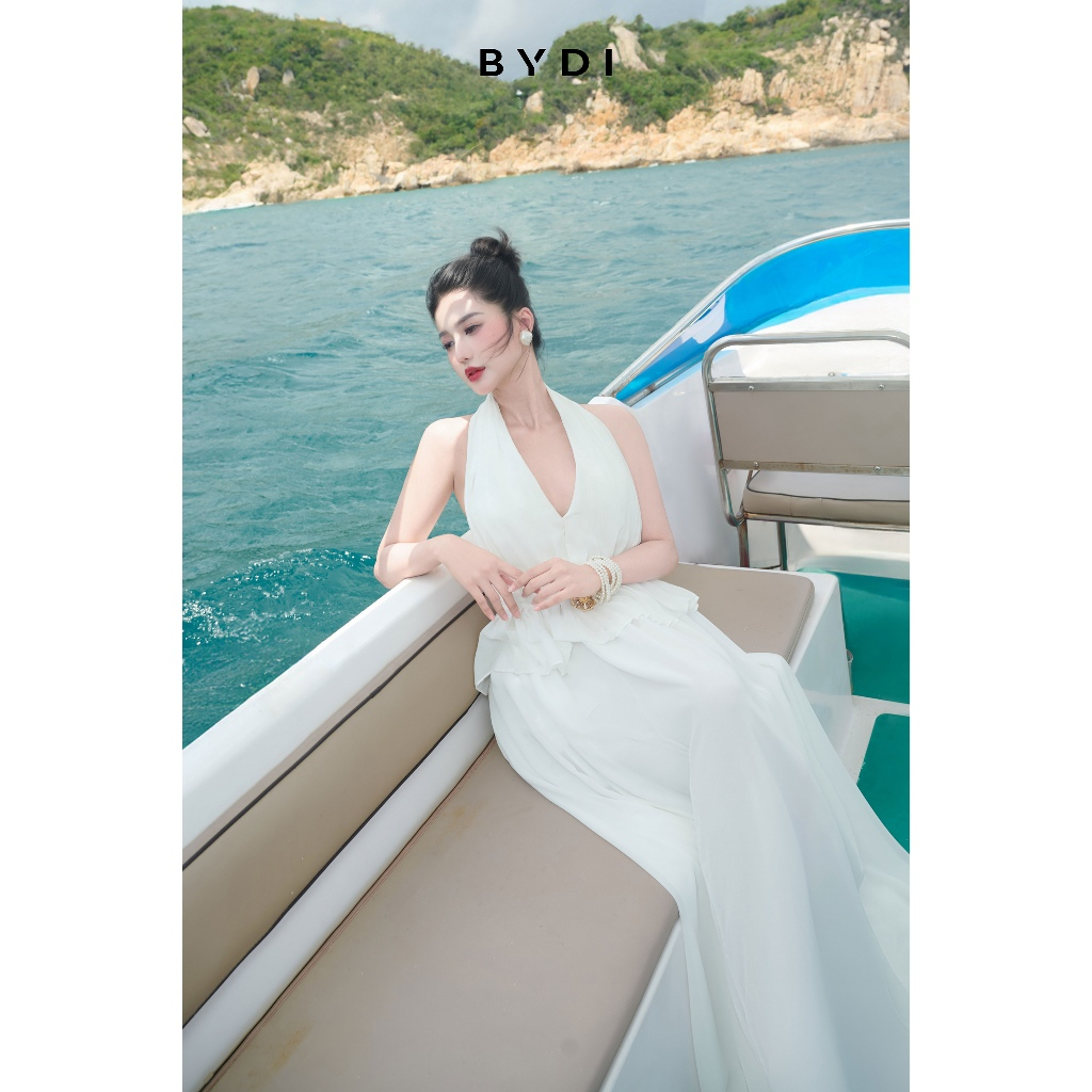 [BYDI DESIGN] Set Áo Cổ Yếm Kèm Chân váy Trắng bồng bềnh, kiêu sa | MARIA SET | Shopee Việt Nam