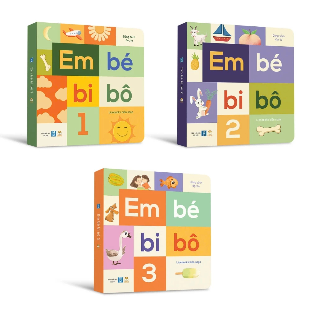 Bộ sách Em bé bi bô 3 cuốn Bồi cứng - Dành cho bé Bật âm, Tập nói, Bi ...