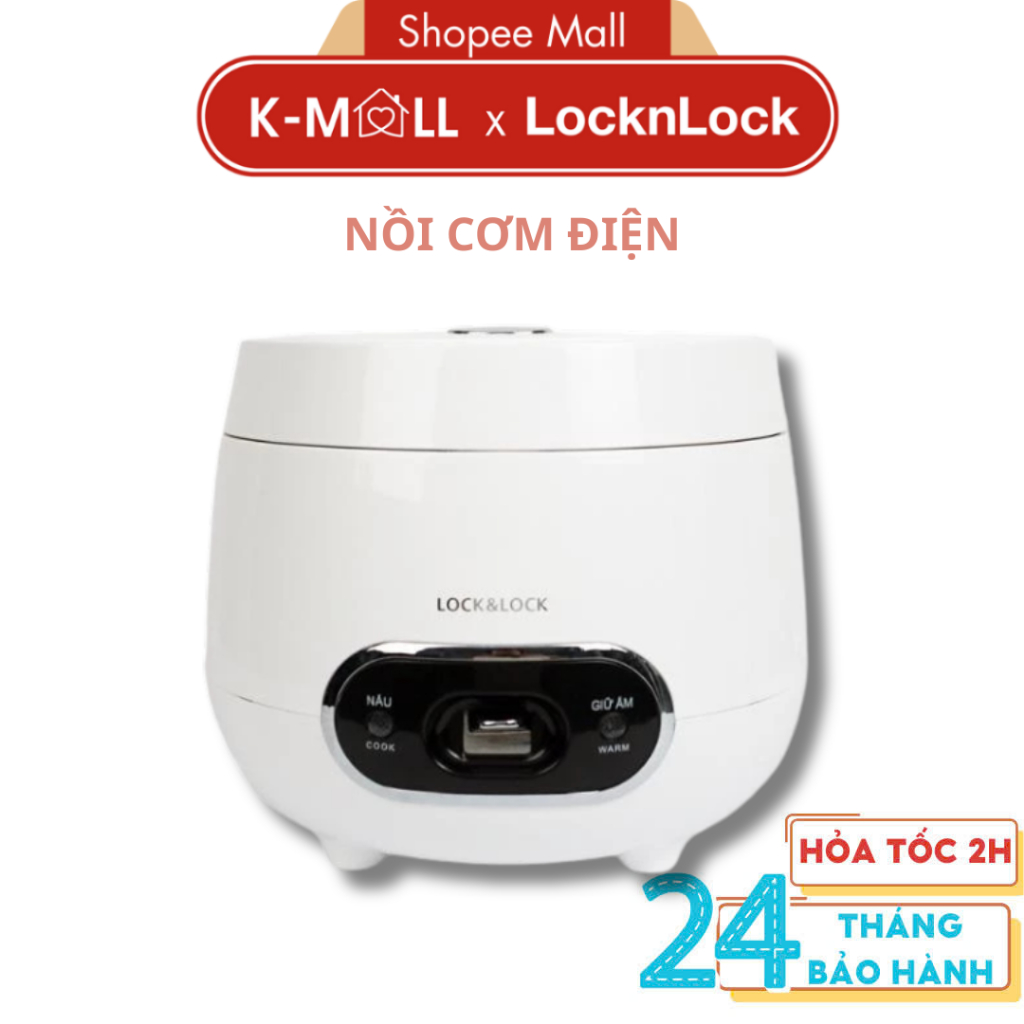 Nồi cơm điện mini LocknLock EJR426WHT dung tích 0.8 lít công suất 250W ...